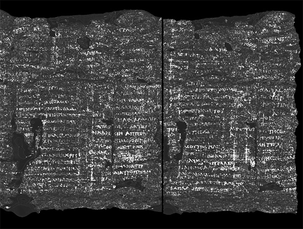Inside of Herculaneum scroll seen for the first time in almost 2,000 ...